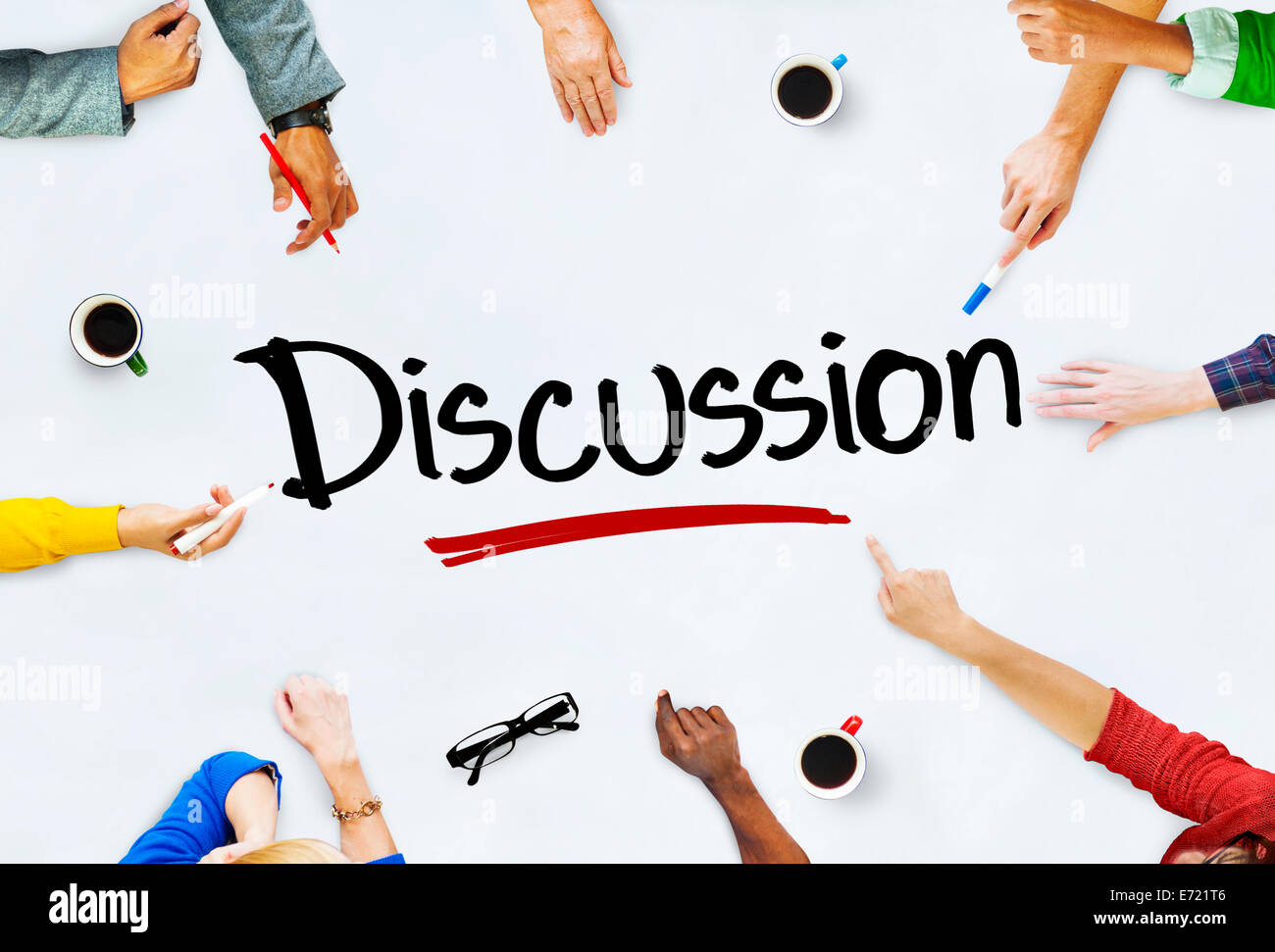 Multi-Ethnic Group of People and Discussion Concept Stock Photo - Alamy