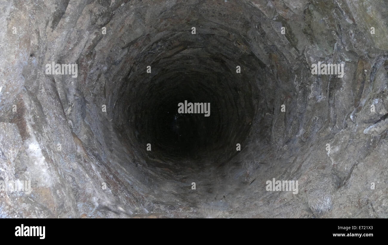 Well which ends somewere into the dark Stock Photo - Alamy