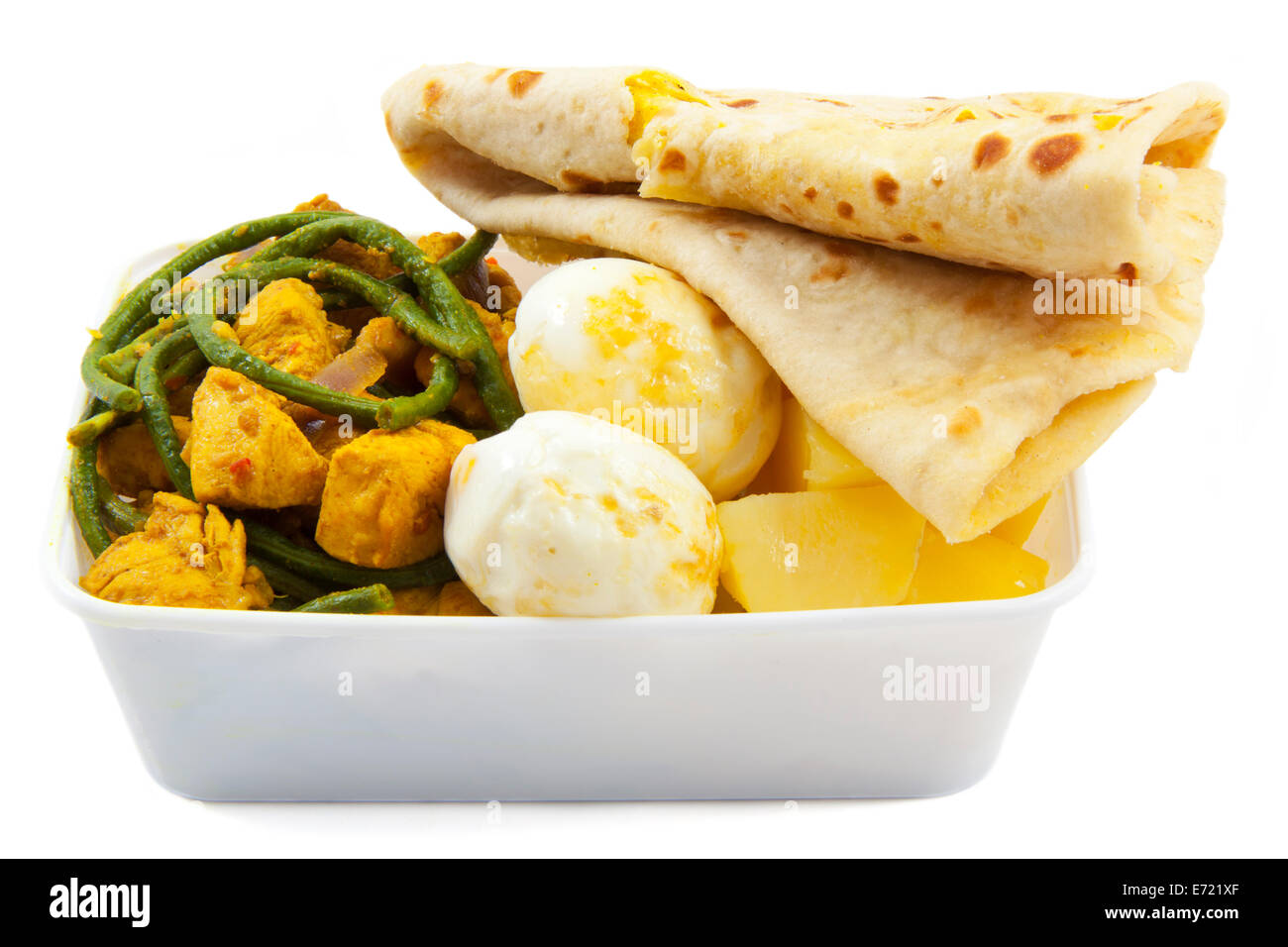 Roti food in plastic box on a white background Stock Photo - Alamy
