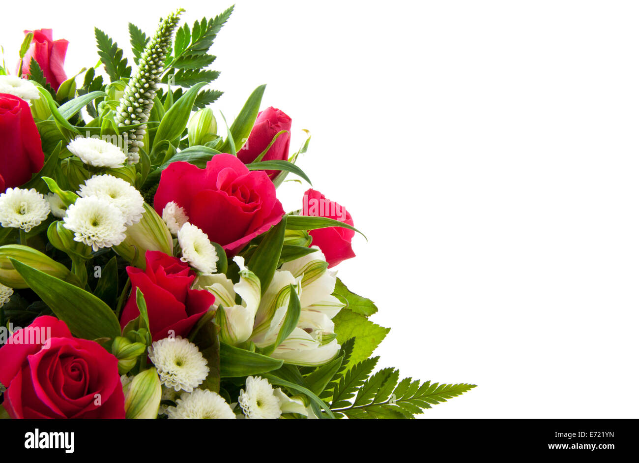 Beautiful bouquet with pink roses for background use Stock Photo - Alamy