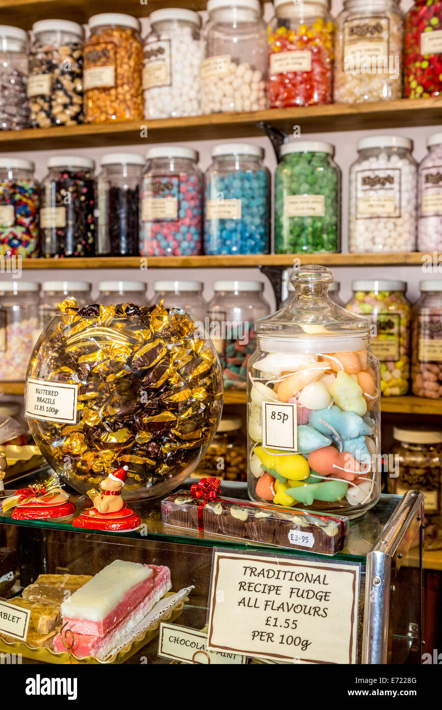 Assorted sweets and candies. Shop display in Norfolk, UK Stock Photo ...