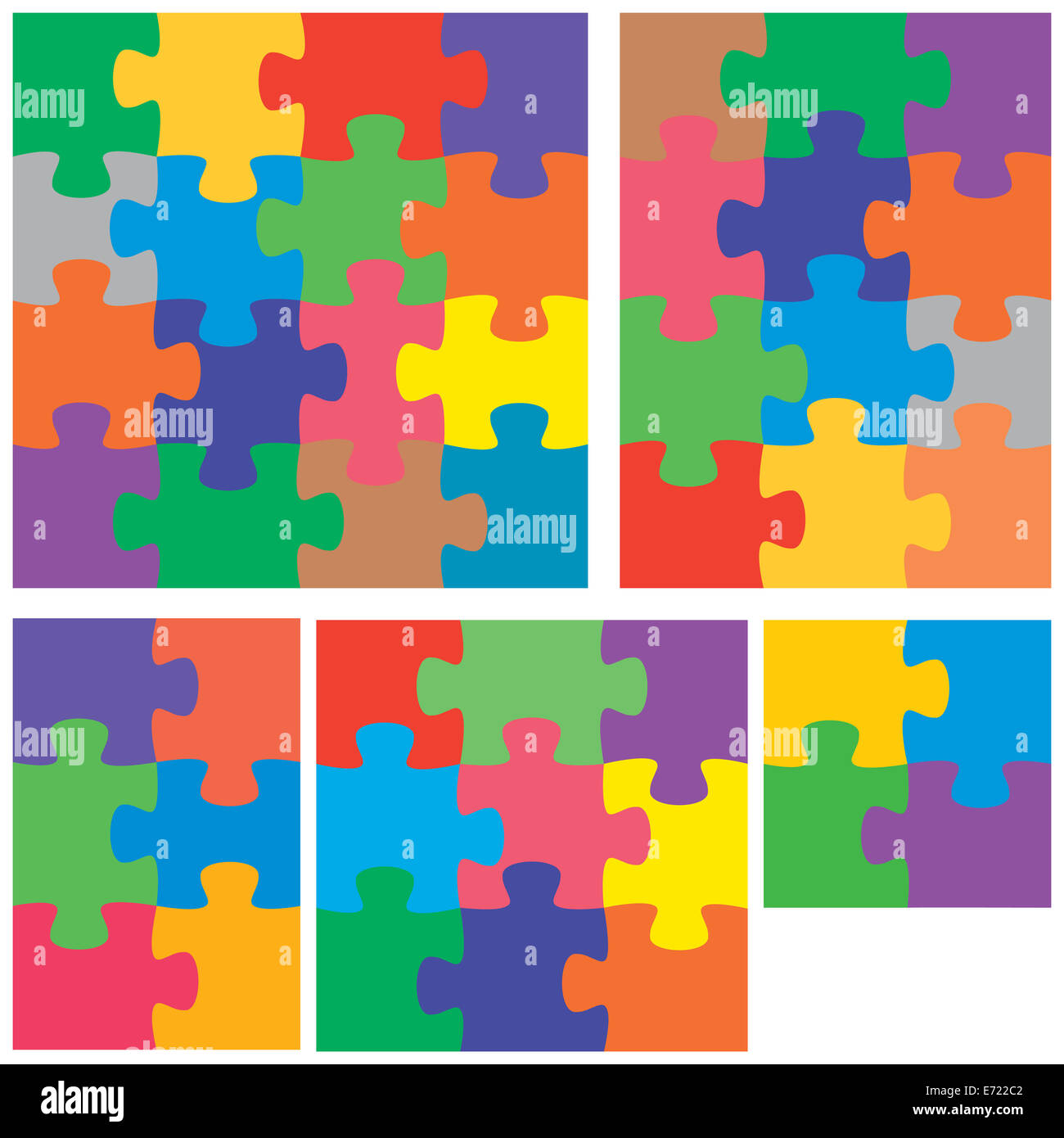 A colorful variety of flat jigsaw puzzles Stock Photo - Alamy