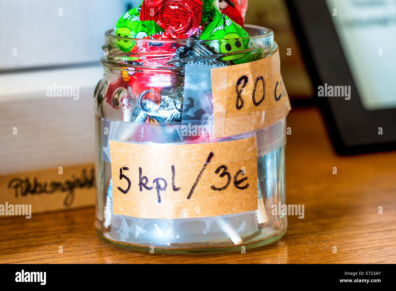Lollipops on sale at Söderskär lighthouse, Porvoo, Finland, Europe, EU ...