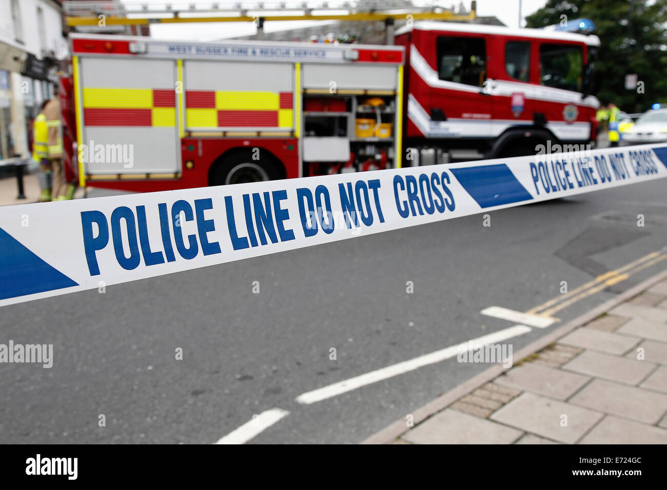England, West Sussex, East Grinstead, Police attending the scene of a ...