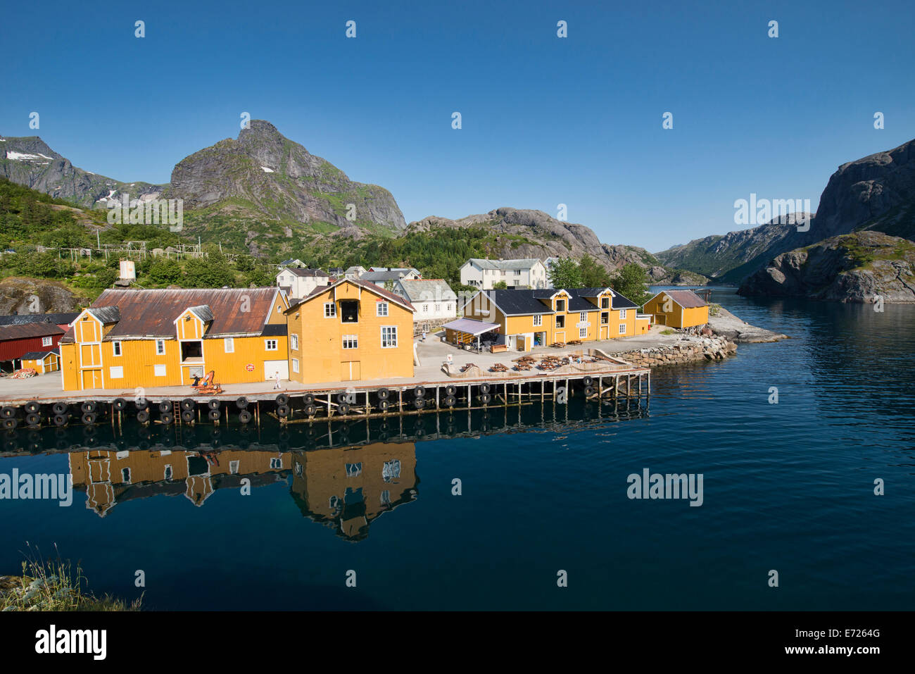 UNESCO preserved fishing village of Nusfjord in the Lofoten Islands ...