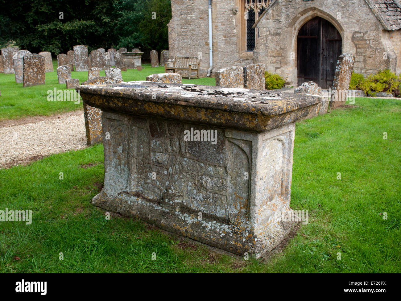 Table tomb in St. Leonard`s churchyard, Bledington, Gloucestershire ...