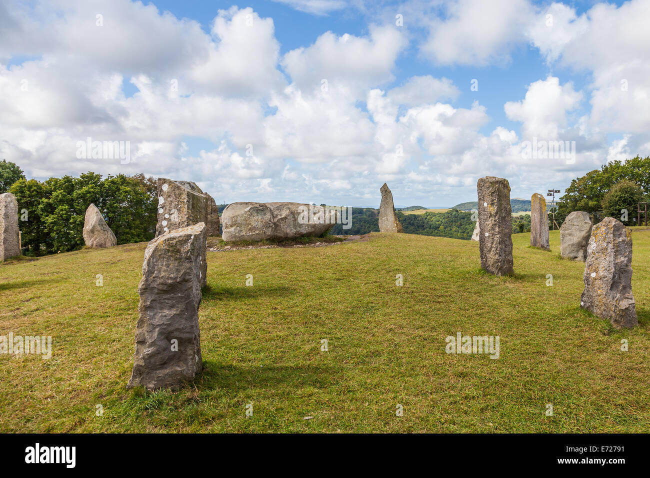 Ancient stone circle with standing stones Stock Photo - Alamy