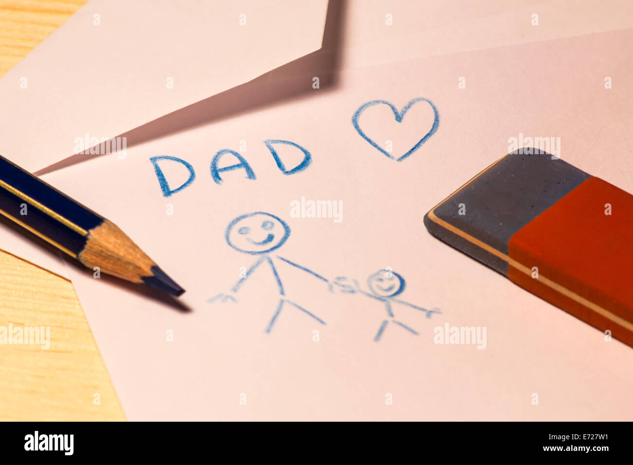 a kind sketch by a children to his Dad Stock Photo - Alamy
