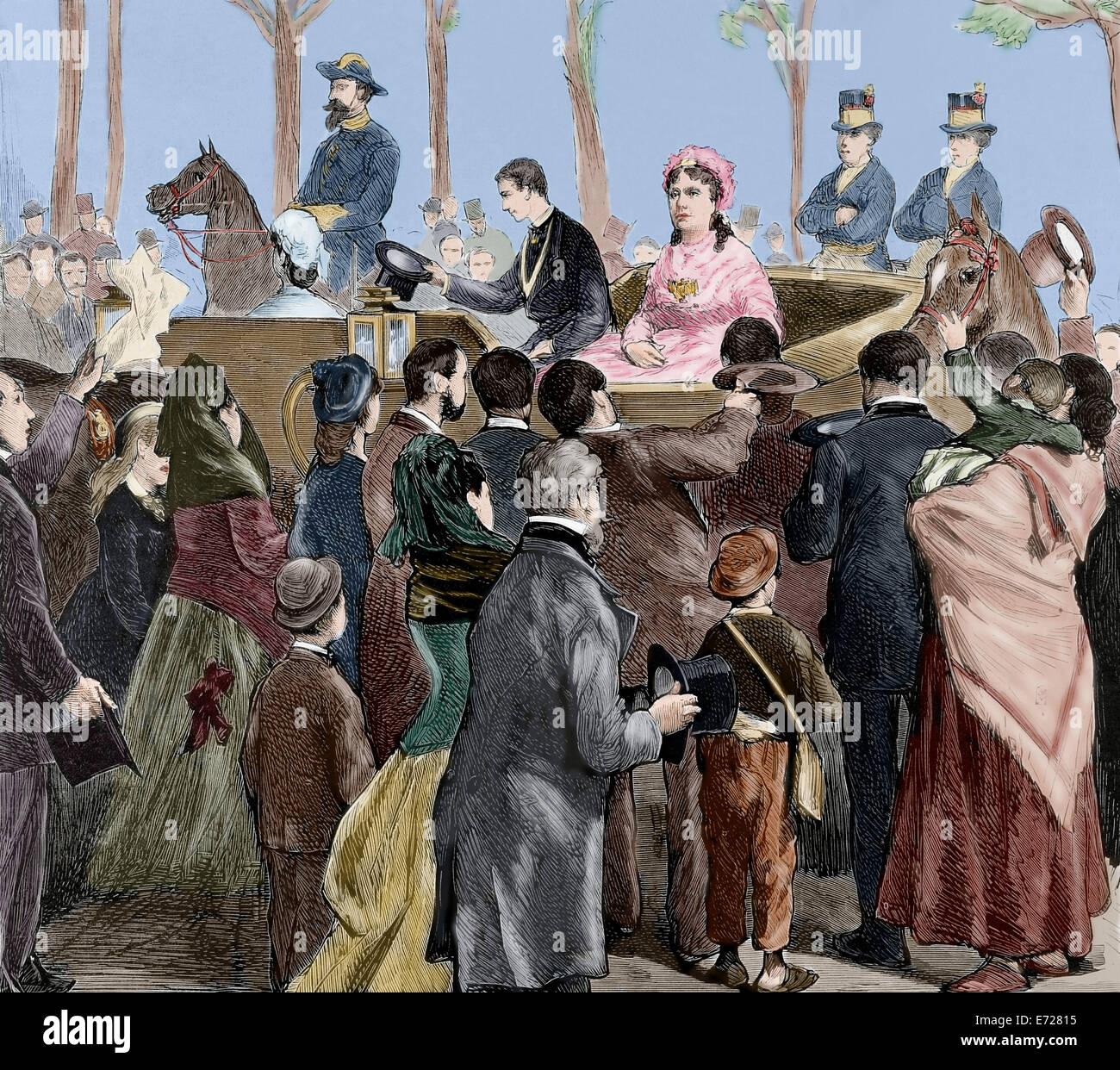 Isabella II of Spain (1830-1904). Queen of Spain. Arrival of the ...