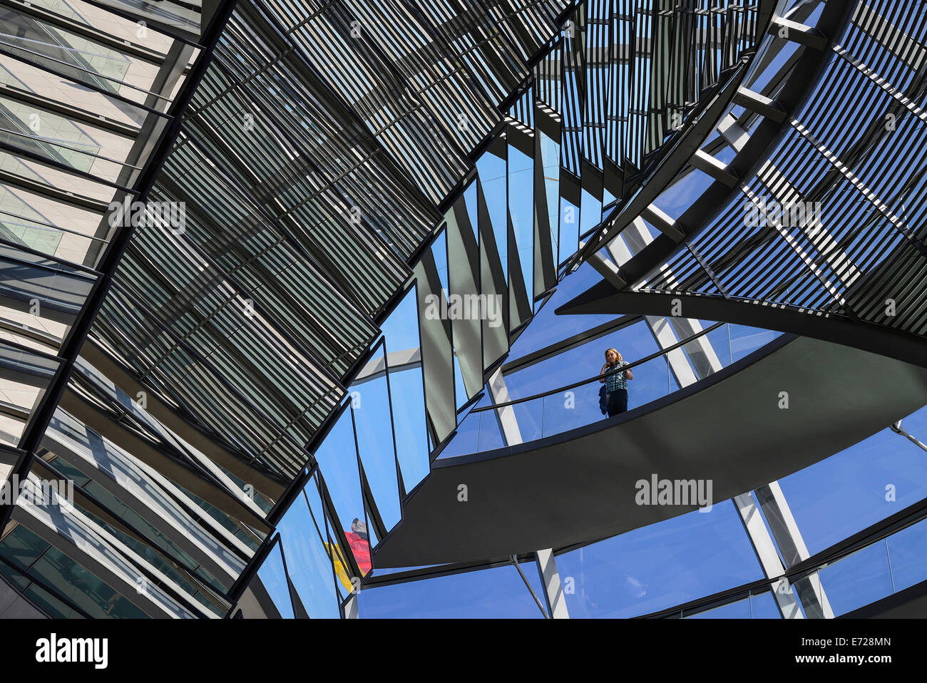 Germany, Berlin, Reichstag Parliament Building Interior view of the ...