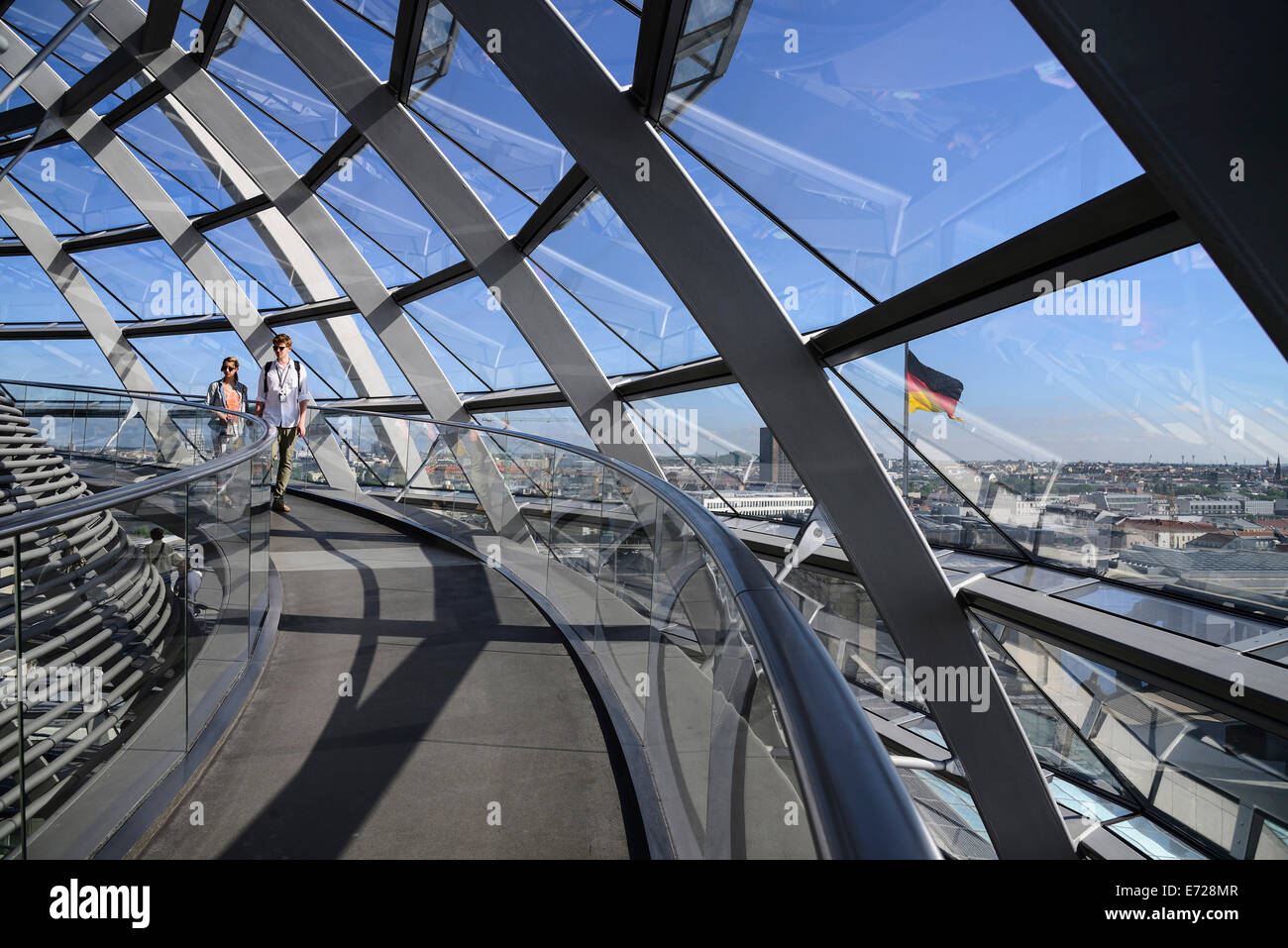 Germany, Berlin, Reichstag Parliament Building Interior view of the ...