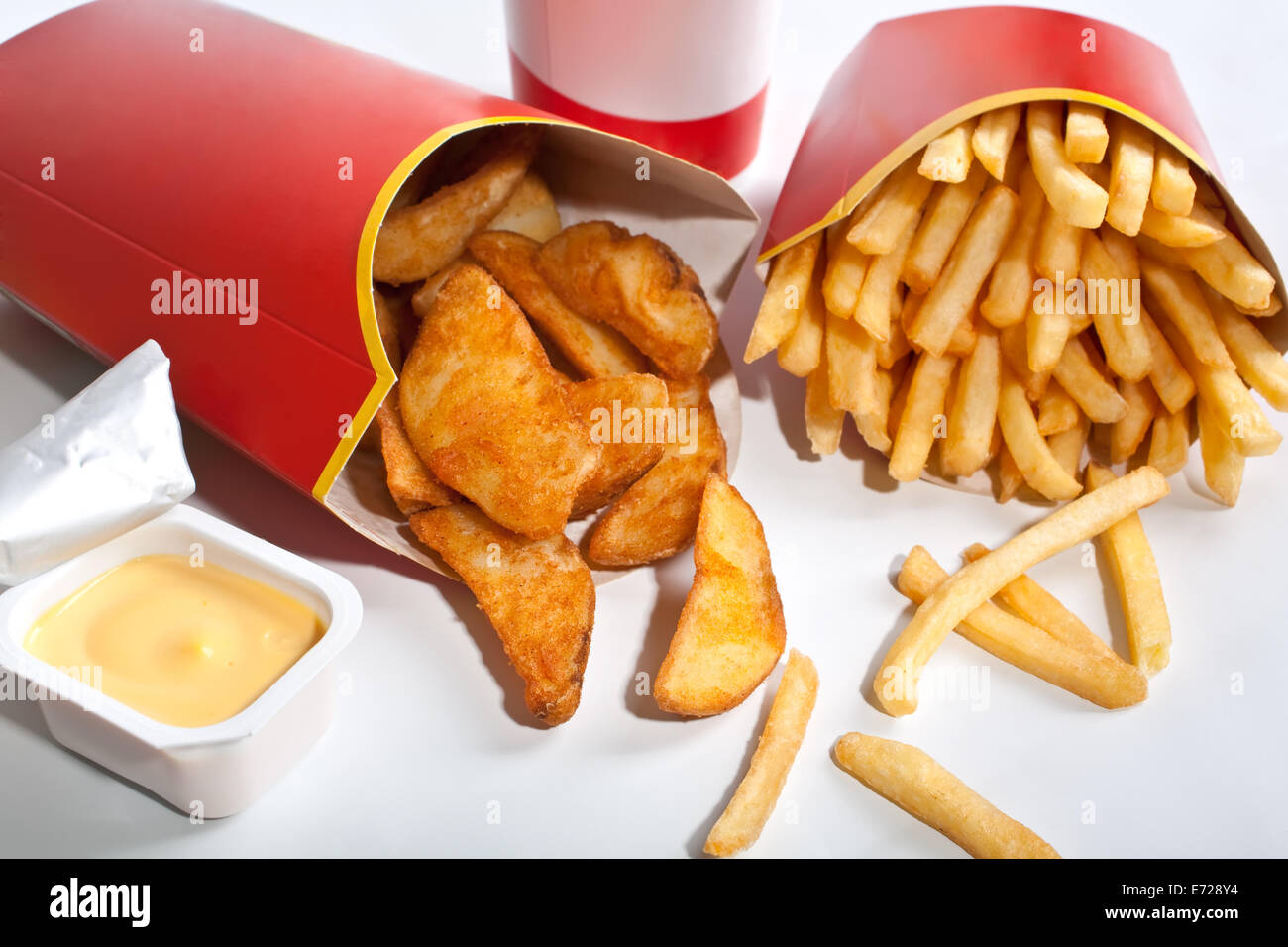 group of fast food with fries Stock Photo - Alamy