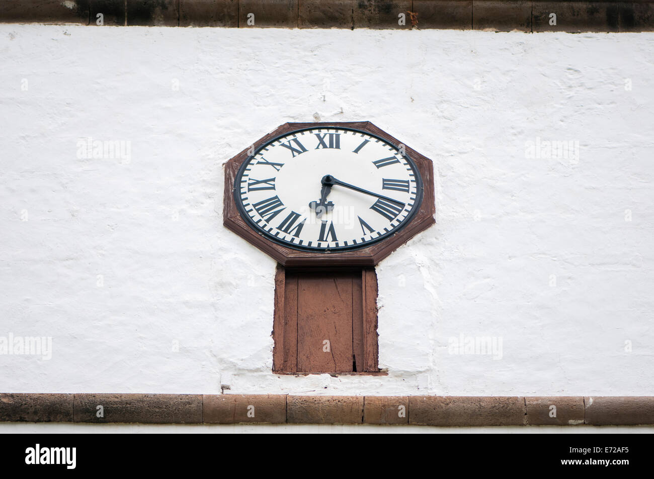 wall clock on top of the church Stock Photo - Alamy