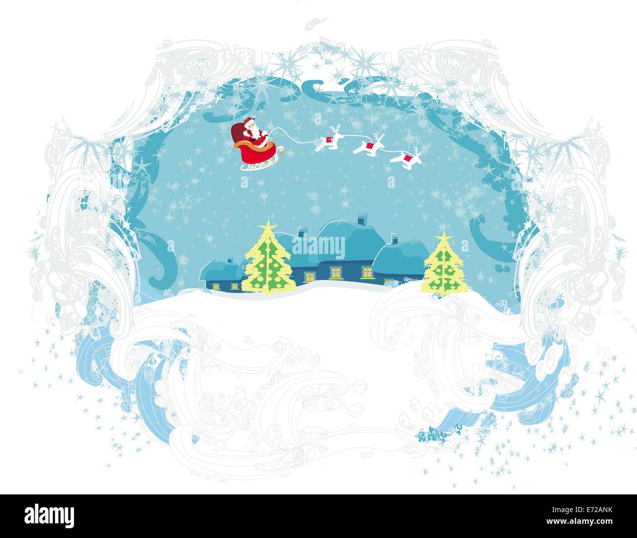 Santa claus flying over city hi-res stock photography and images - Alamy