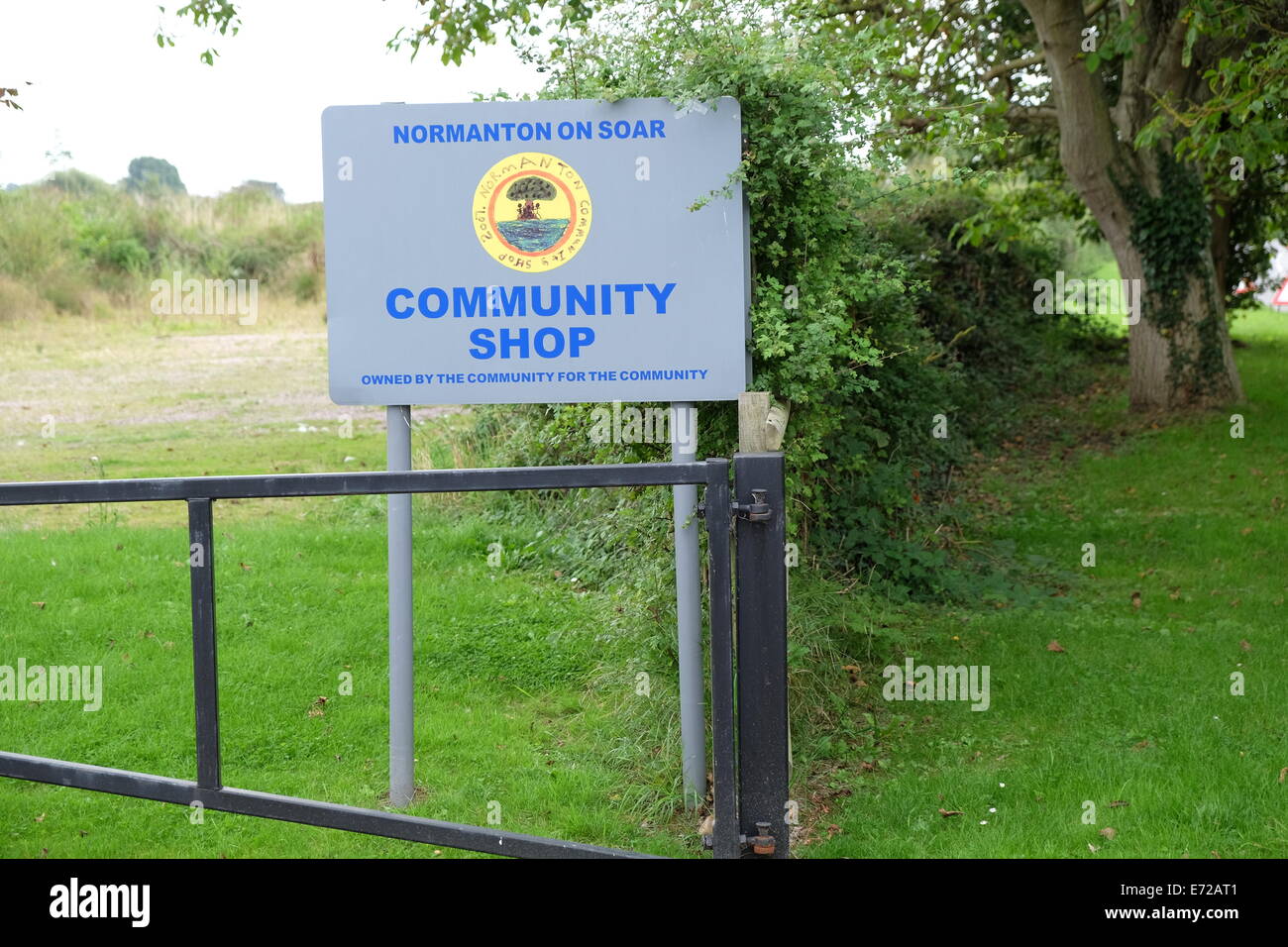 normanton on soar community shop sign Stock Photo - Alamy