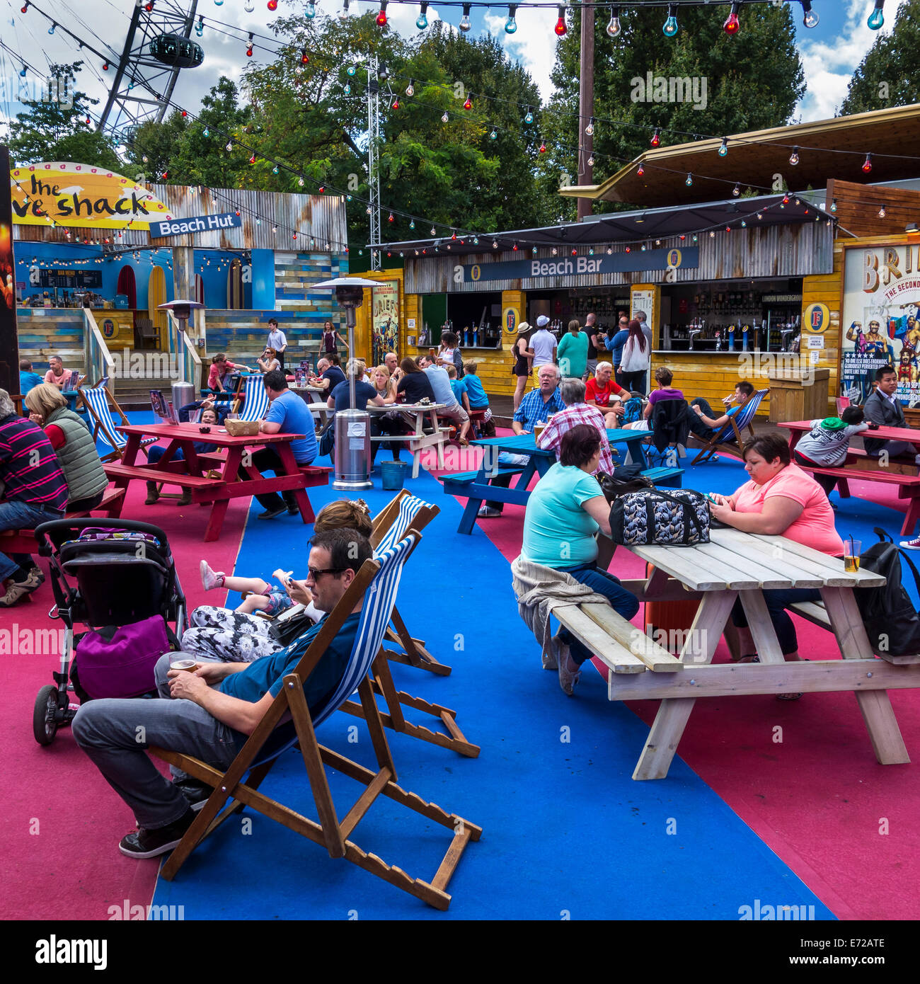 Fairground Beach Bar Love Shack South Bank London Stock Photo - Alamy