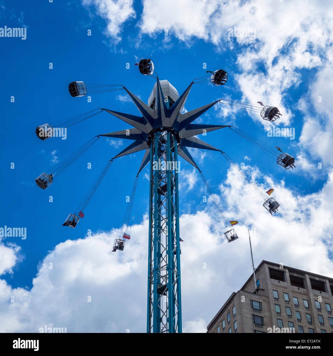 Chairoplane Ride on the South Bank by the River Thames in London Stock ...