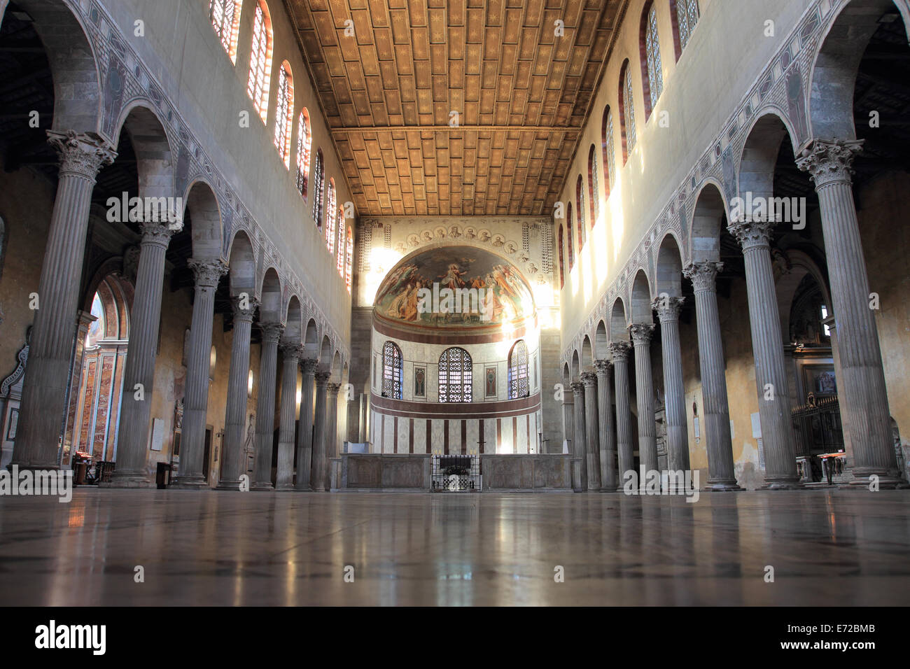 ROME, ITALY - AUGUST 17, 2014: The Basilica of Saint Sabina interior ...