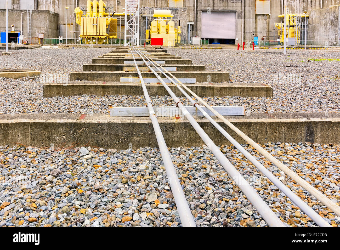 Pipe going to coal power plant Stock Photo - Alamy