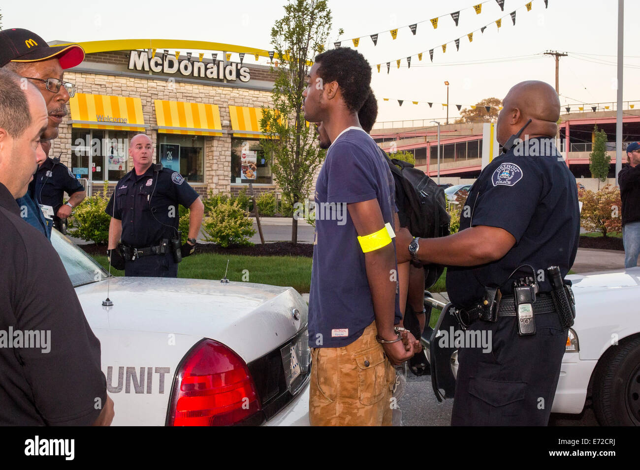 Detroit, Michigan, US. Fast food workers and supporters picketed a ...