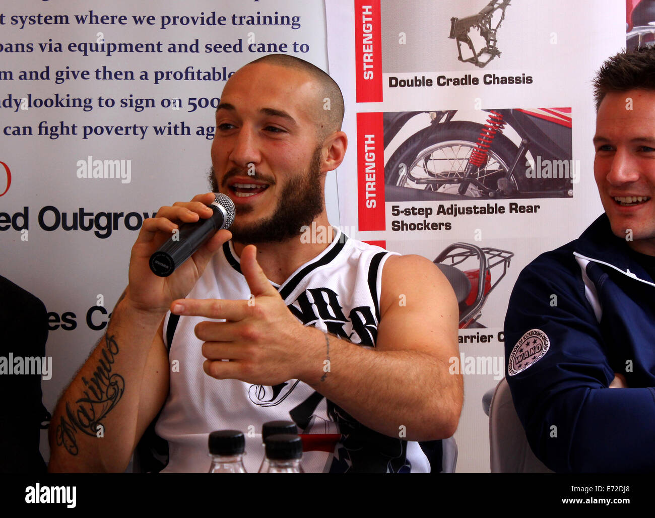 Kampala, Uganda. 4th Sep, 2014. US kick-boxer Richard Abraham ...
