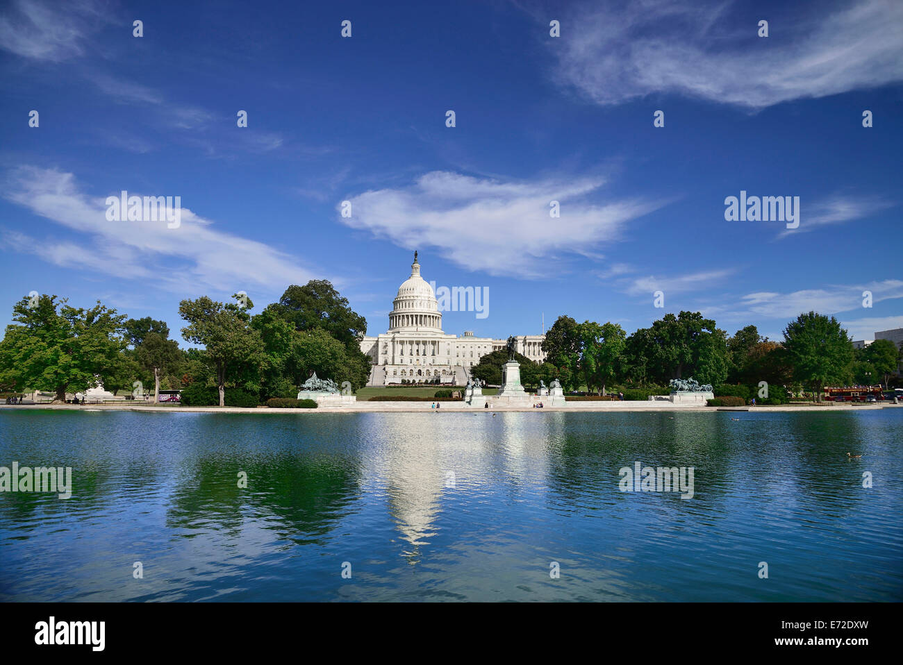 USA, Washington DC, Capitol Building View from across the Capitol ...