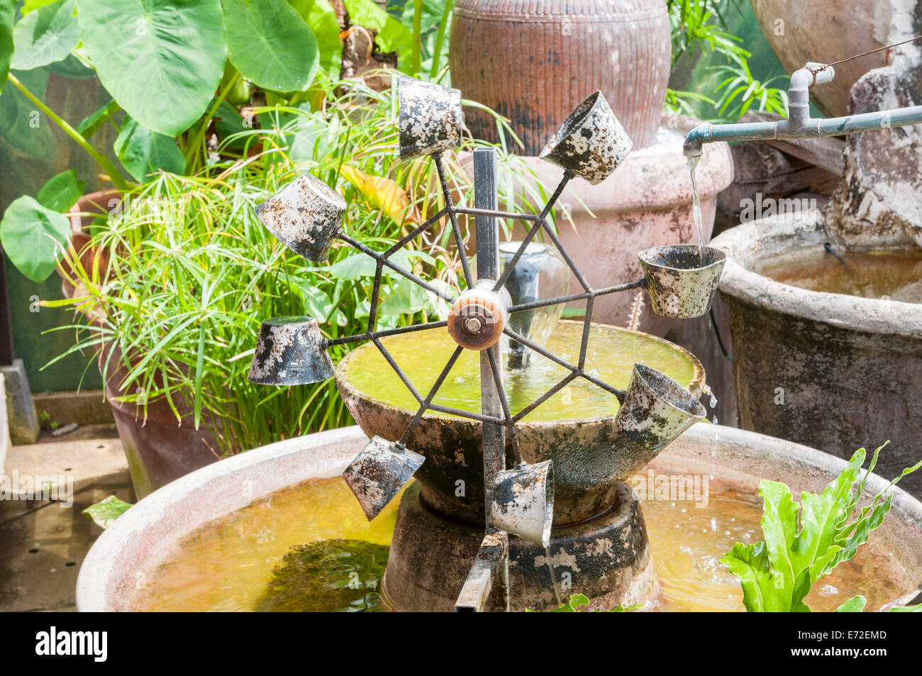 Beautiful garden fountain surrounded hi-res stock photography and ...