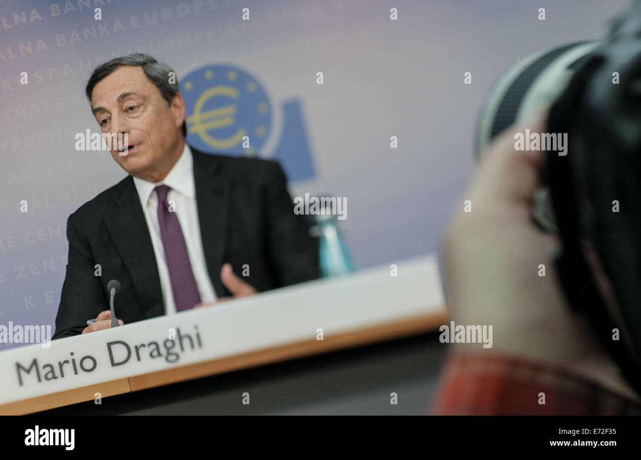 Frankfurt, Germany. 4th September, 2014. Mario Draghi, president of the ...