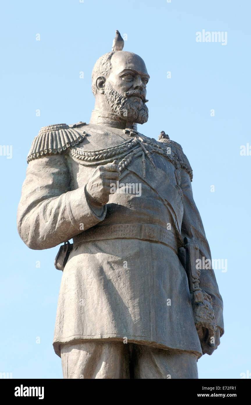 Alexander III Emperor of Russia bronze monument in the historic city ...