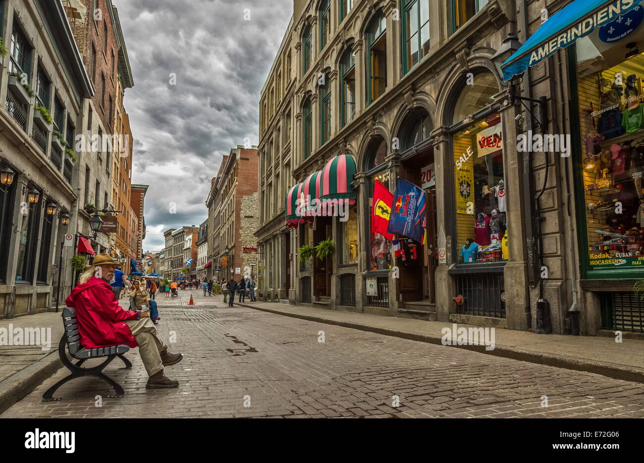 Old Vieux Montreal tourism area Stock Photo - Alamy