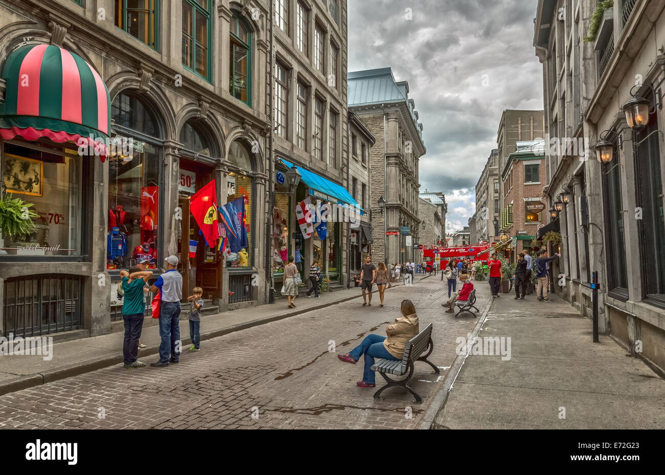 Old Vieux Montreal tourism area Stock Photo - Alamy