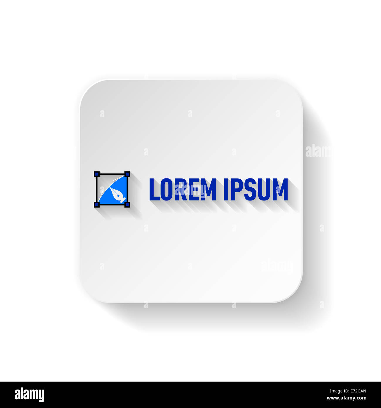 White square paper with text on the white background Stock Photo - Alamy