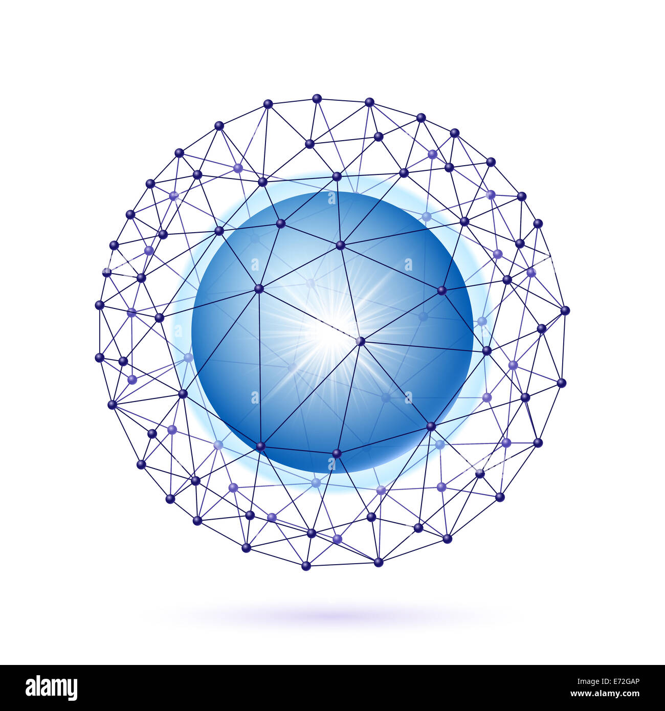 Grid world map on blue hi-res stock photography and images - Alamy