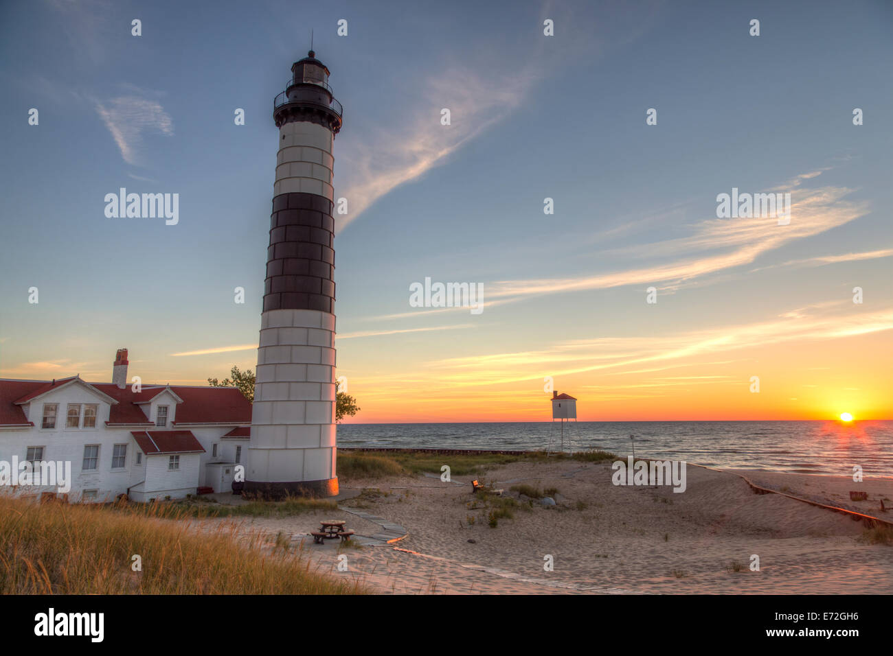 Big Sable Point Lighthouse on Lake Michigan at Ludington State Park ...