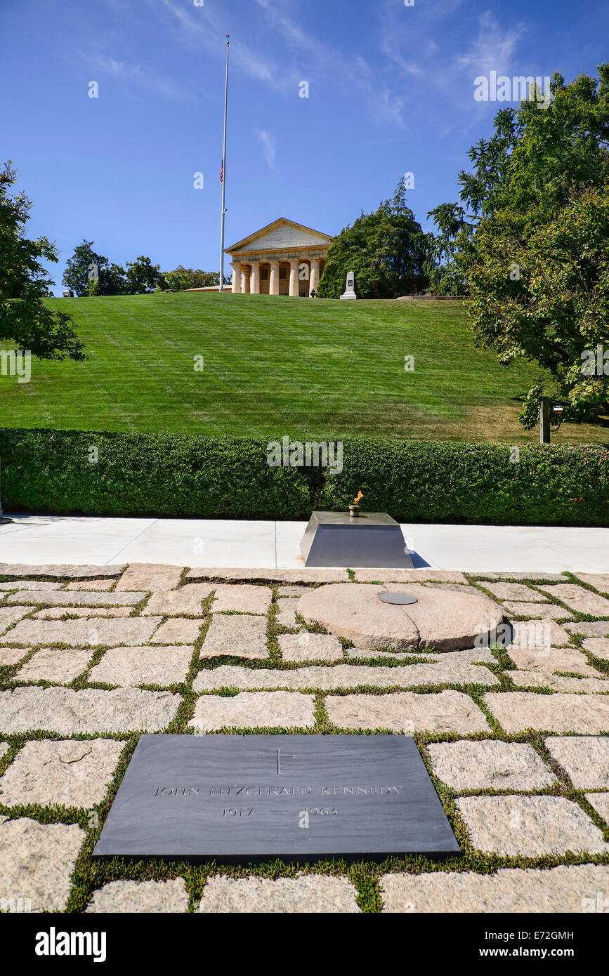 USA, Washington DC, Arlington National Cemetery Grave of President JF ...