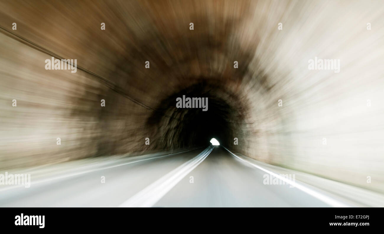 Abstract speed motion in urban highway road tunnel Stock Photo - Alamy