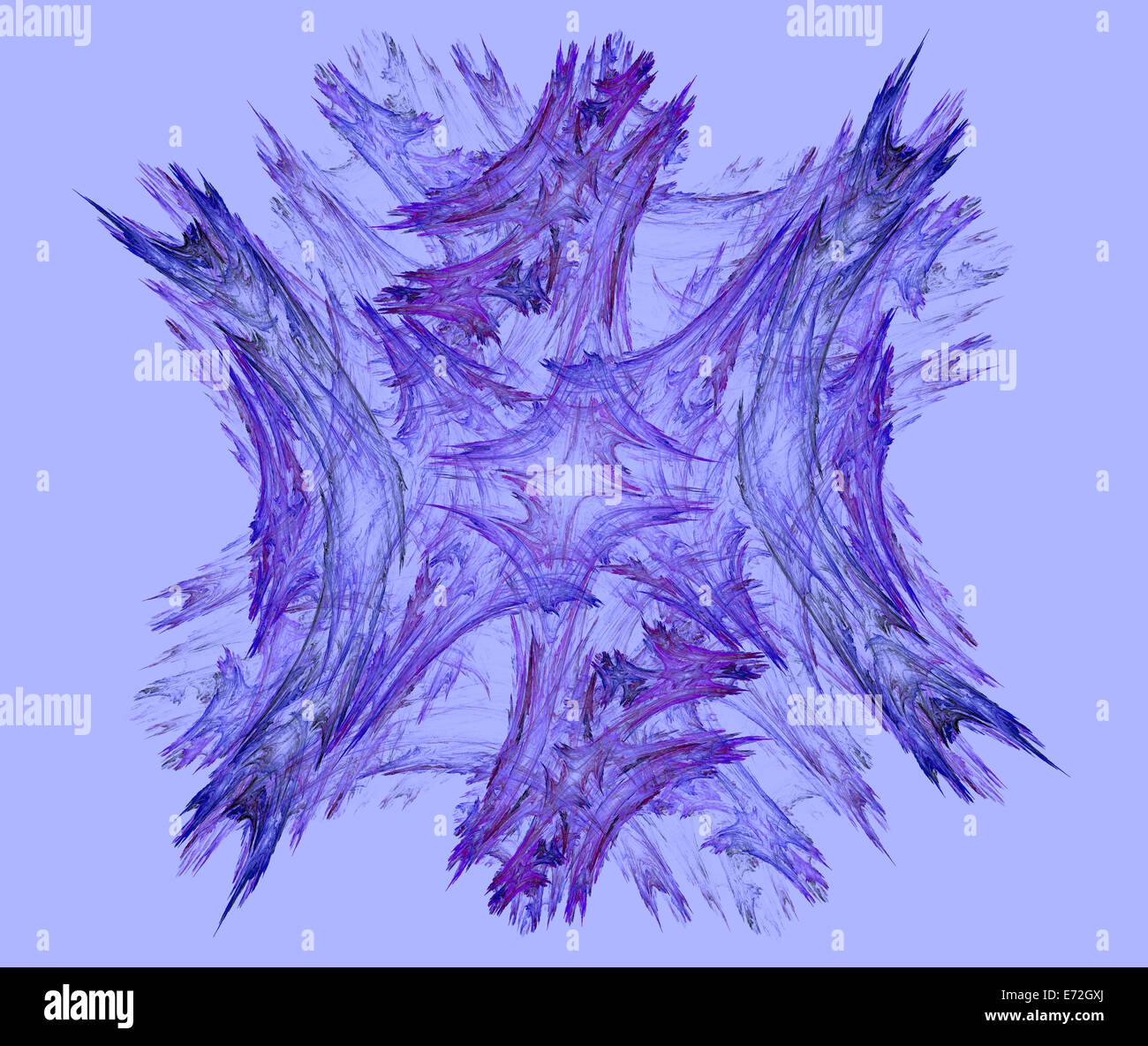 Purple frost or snow crystal on a blue background Stock Photo - Alamy