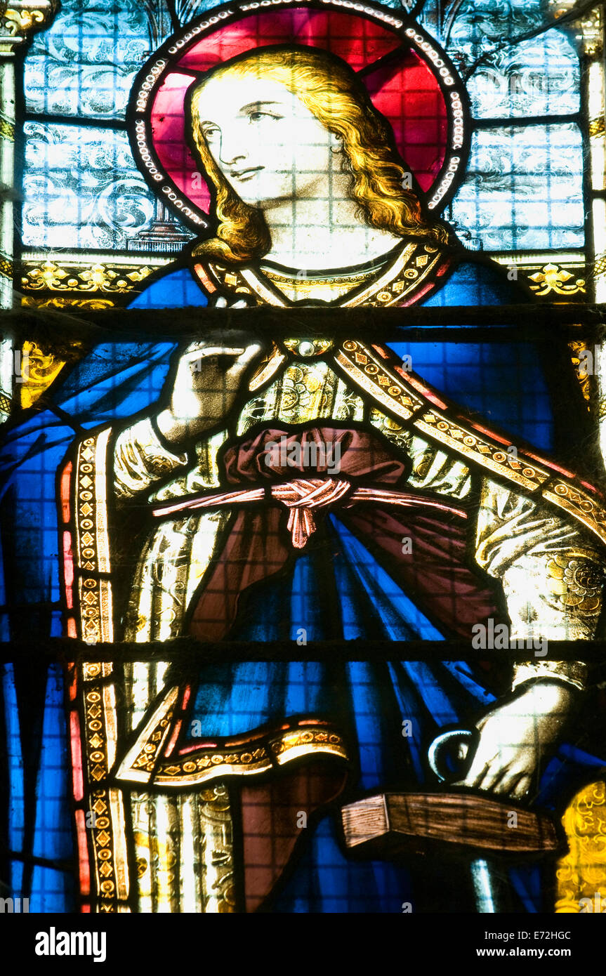 Christian Religious art stained glass Stock Photo - Alamy