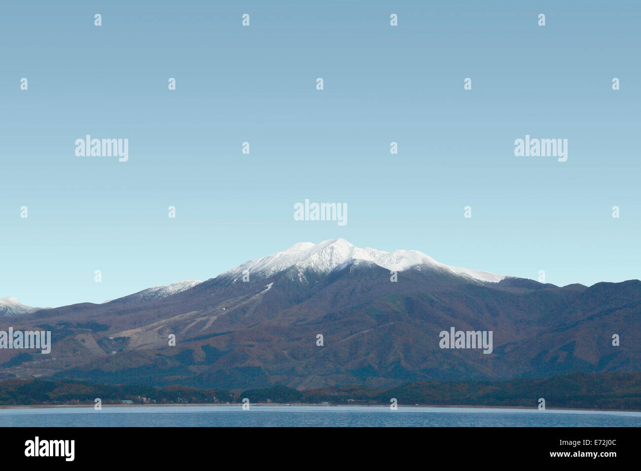 Mount Akita-Komagatake and autumn leaves Stock Photo - Alamy