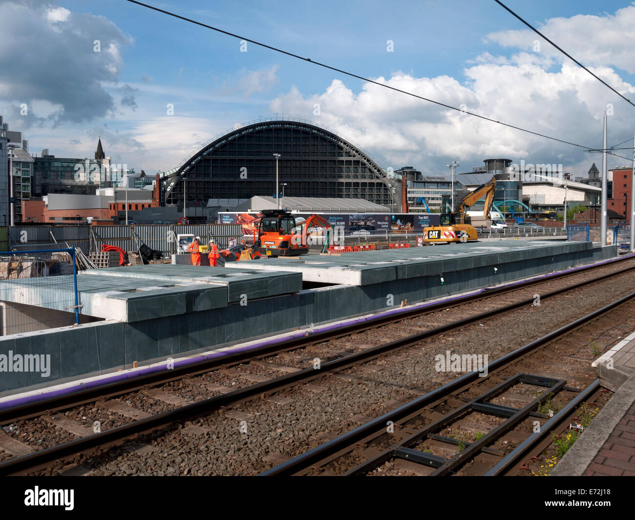 New platform being built at the Deansgate-Castlefield Metrolink tram ...