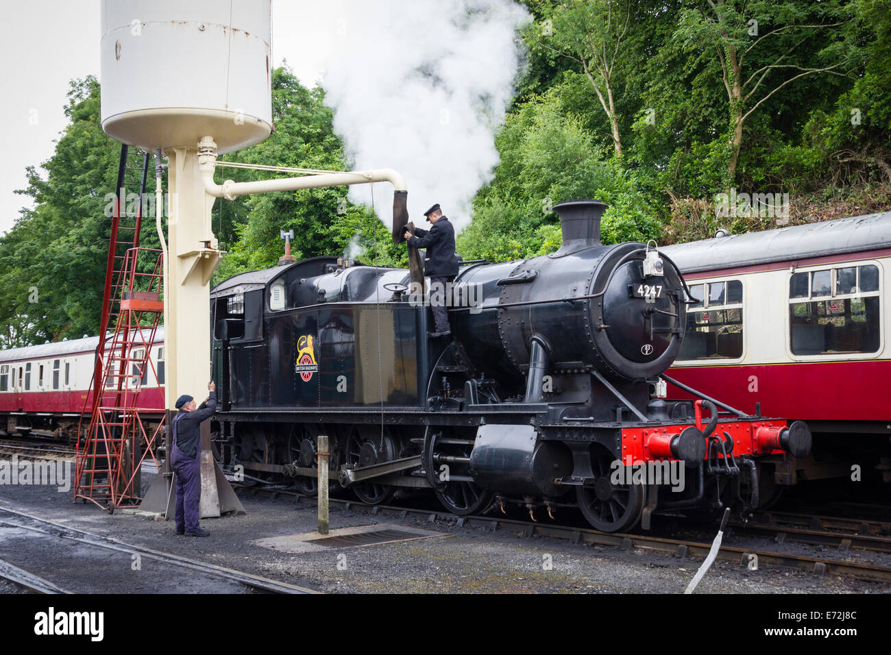 Great Western 2-8-0 tank engine on the Bodmin and Wenford steam railway ...