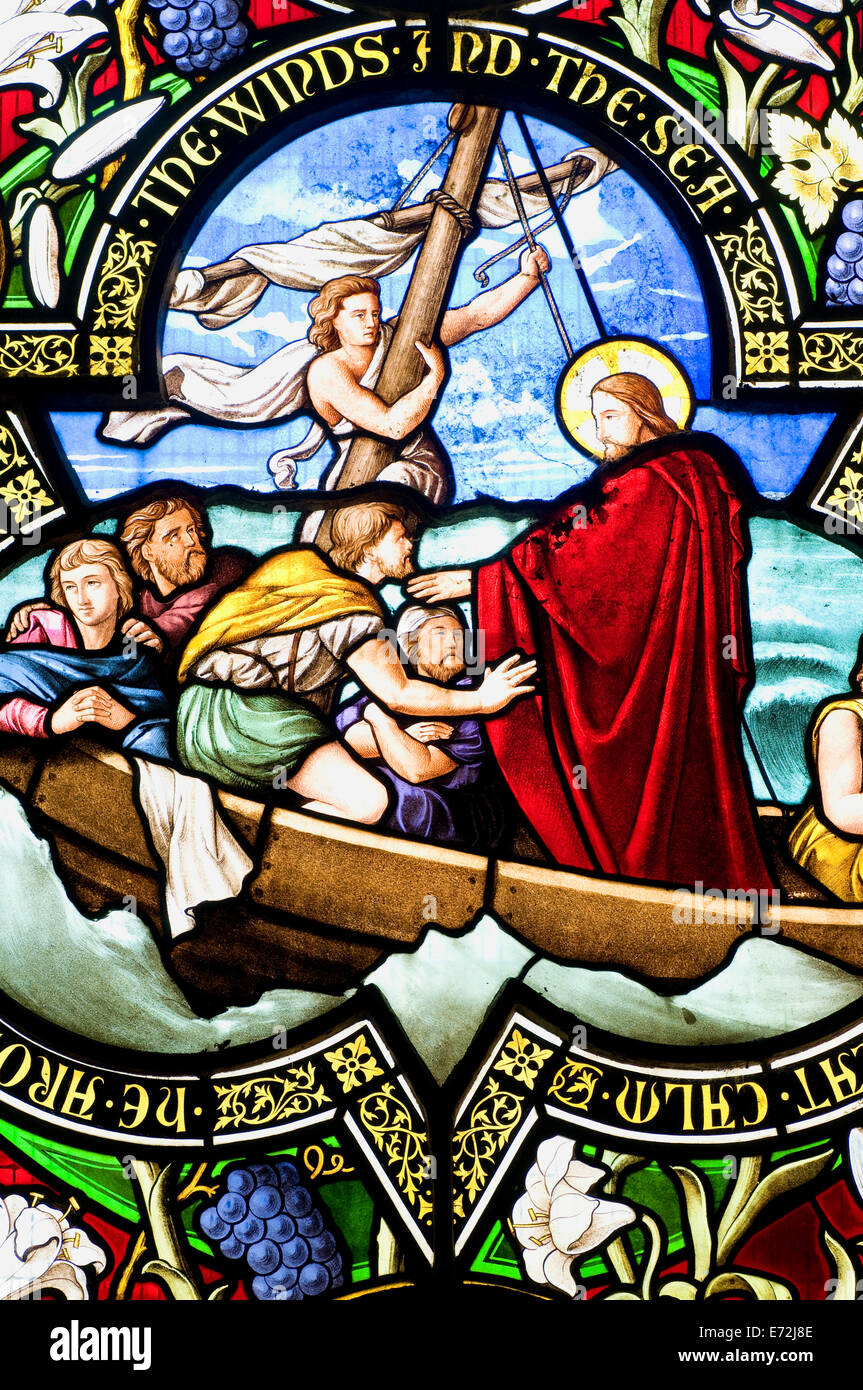 Christian Religious art stained glass Stock Photo - Alamy