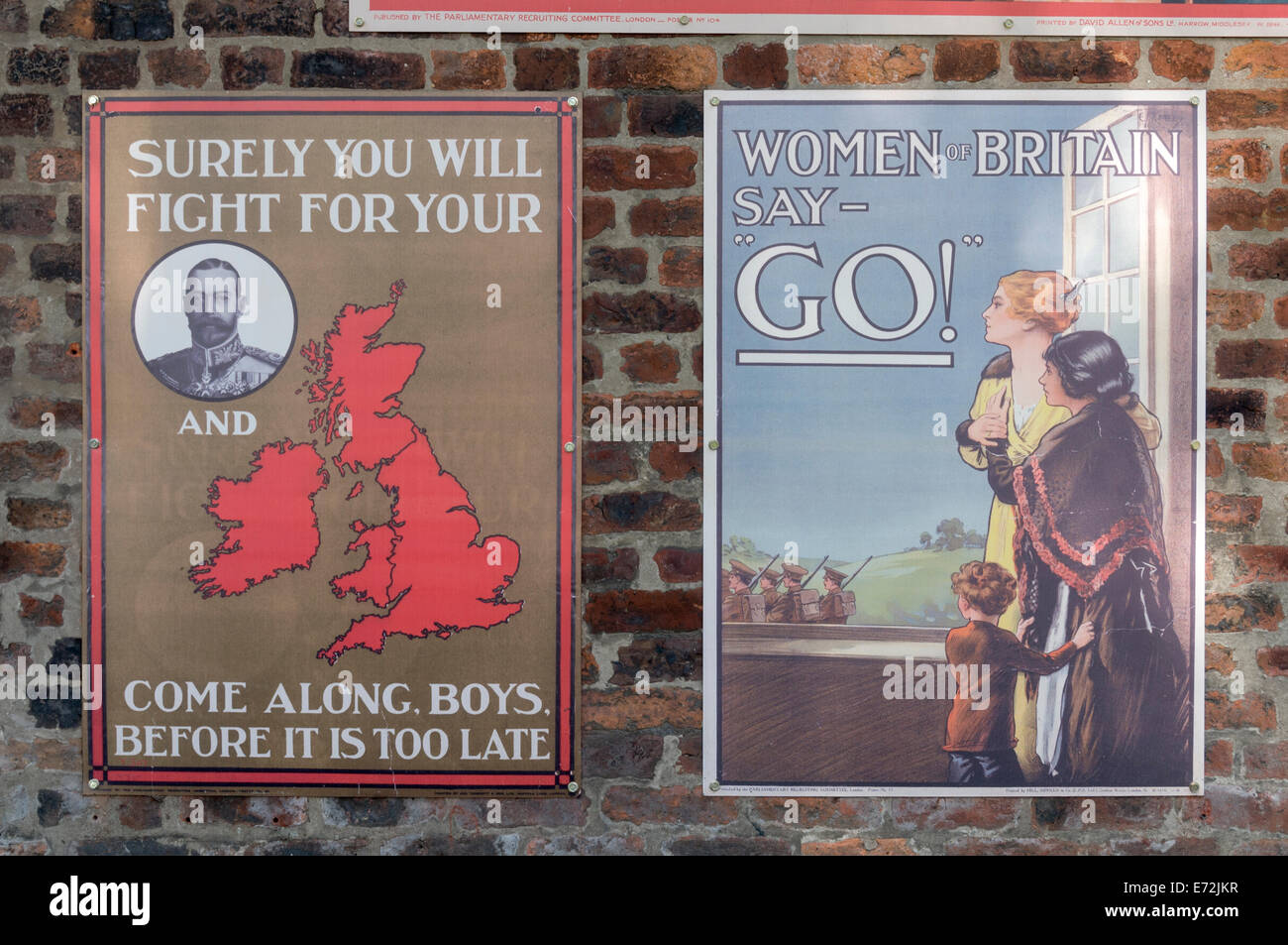 World War One recruitment posters on display at the Gallipoli Gardens ...