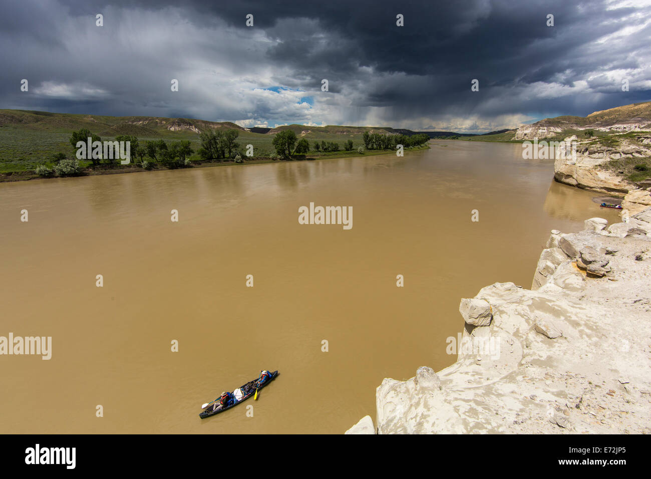 Canoeing along the White Cliffs of the Missouri River at Upper Missouri ...