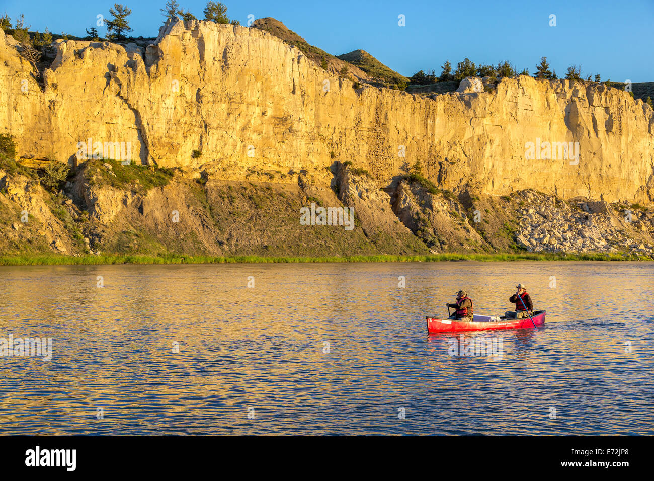 Canoeing along the White Cliffs of the Missouri River at Upper Missouri ...