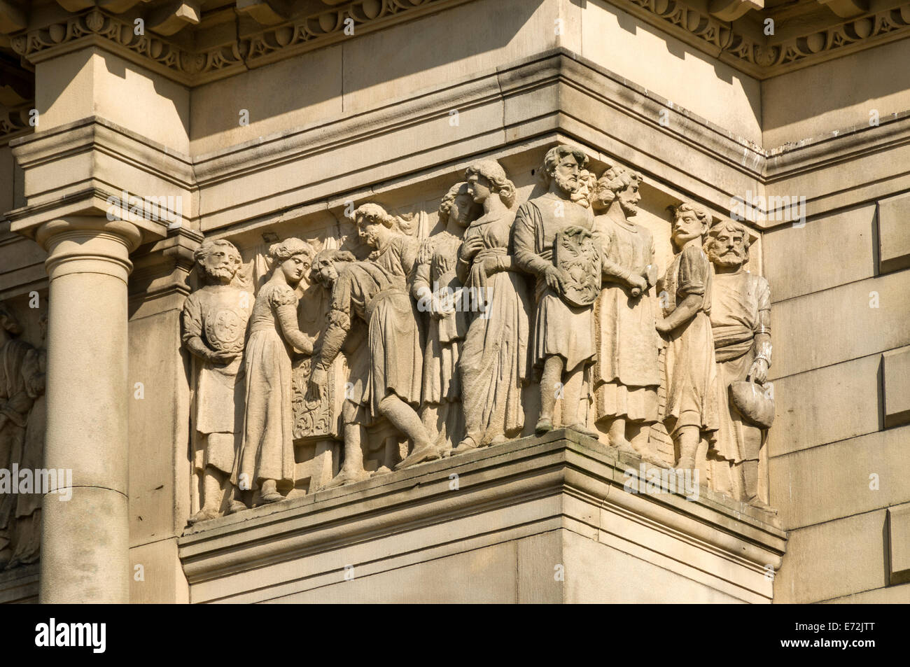 Detail from the frieze of the Bury Art Gallery and Library building ...