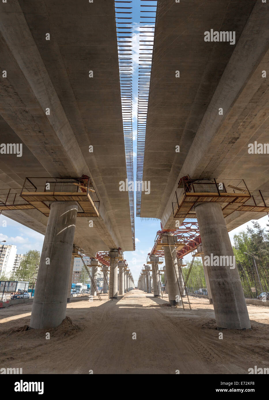 Under flyover construction view in Moscow, Russia Stock Photo - Alamy