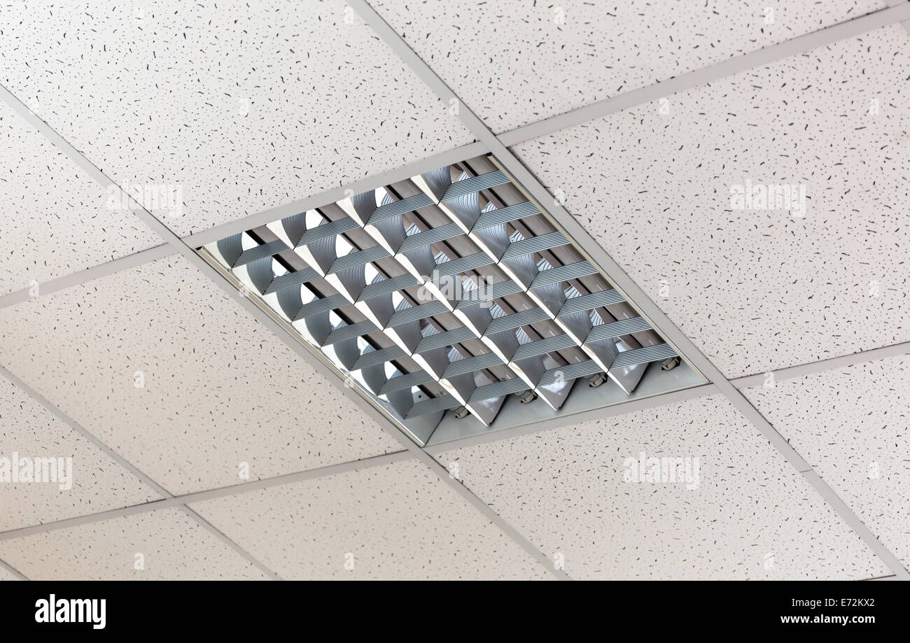 Fluorescent lamp on the modern ceiling Stock Photo - Alamy