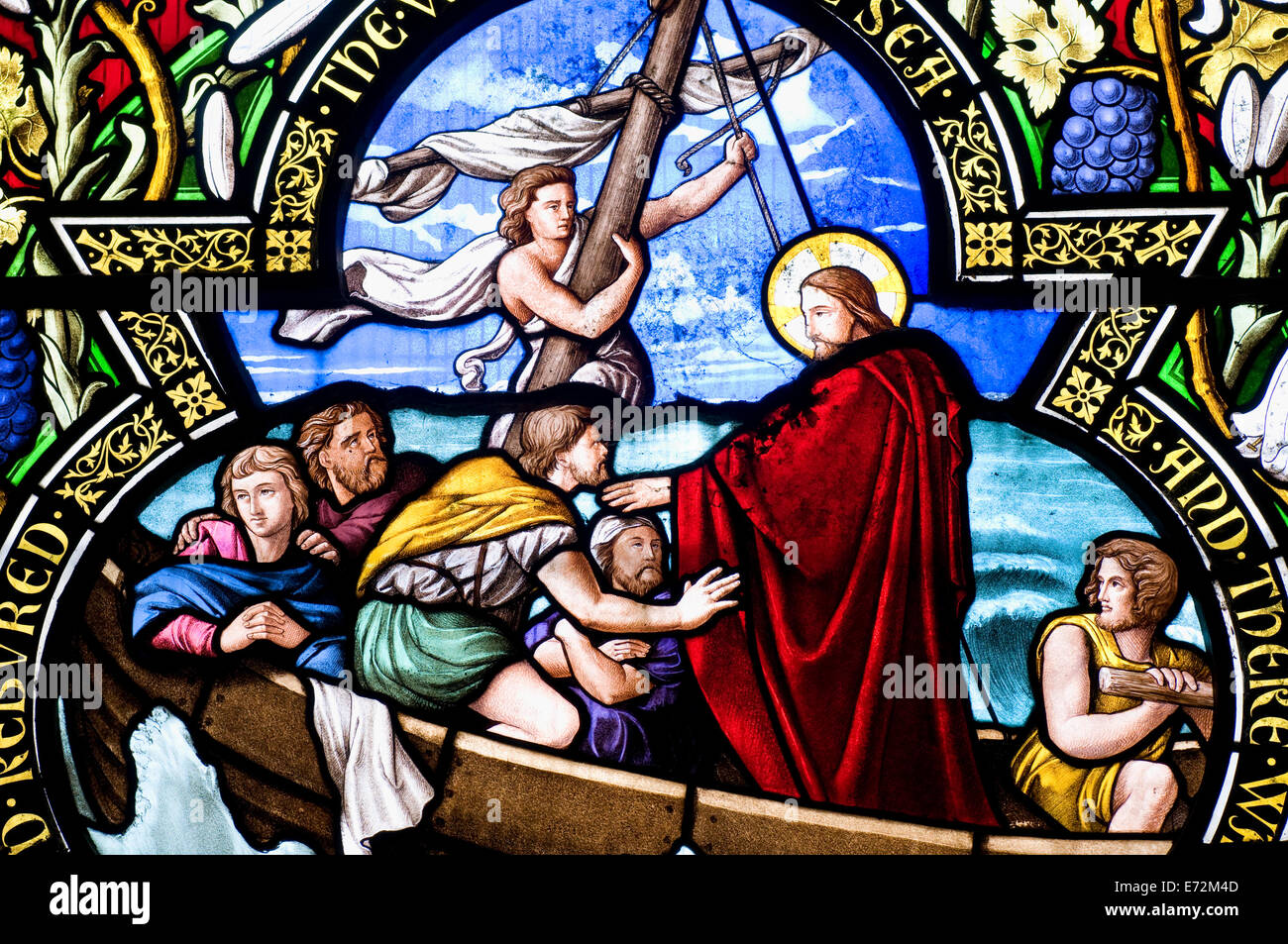 Christian Religious art stained glass Stock Photo - Alamy