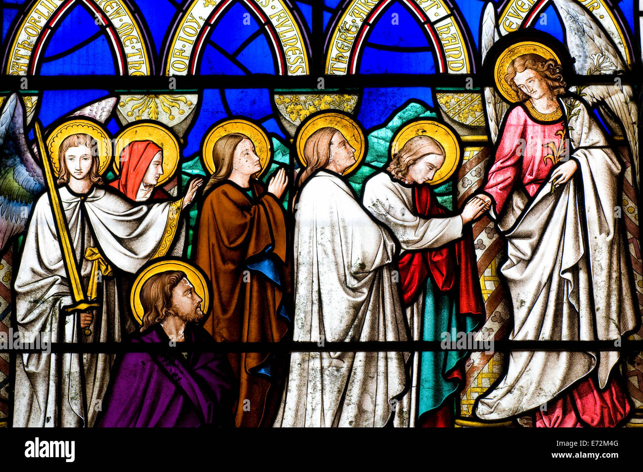 Christian Religious art stained glass Stock Photo - Alamy